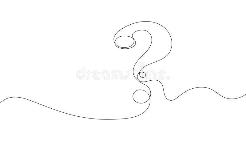 Question Mark Drawn in a Continuous Line Art Style, Symbolizing Inquiry ...