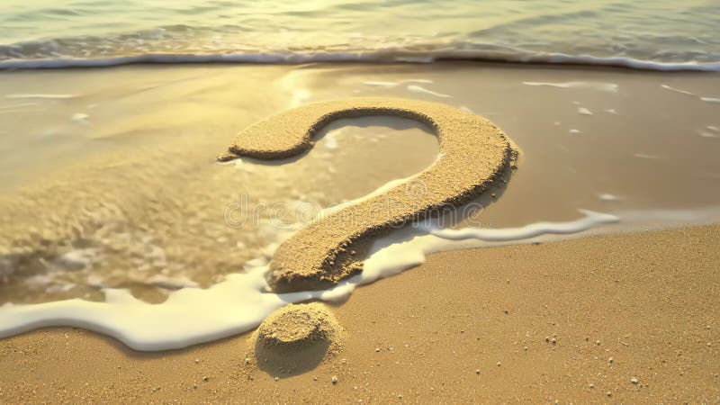 A Question Mark is Drawn in the Sand on a Beach Stock Video - Video of ...