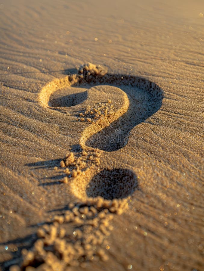 Question Mark Drawn in the Sand on a Beach. Stock Photo - Image of ...