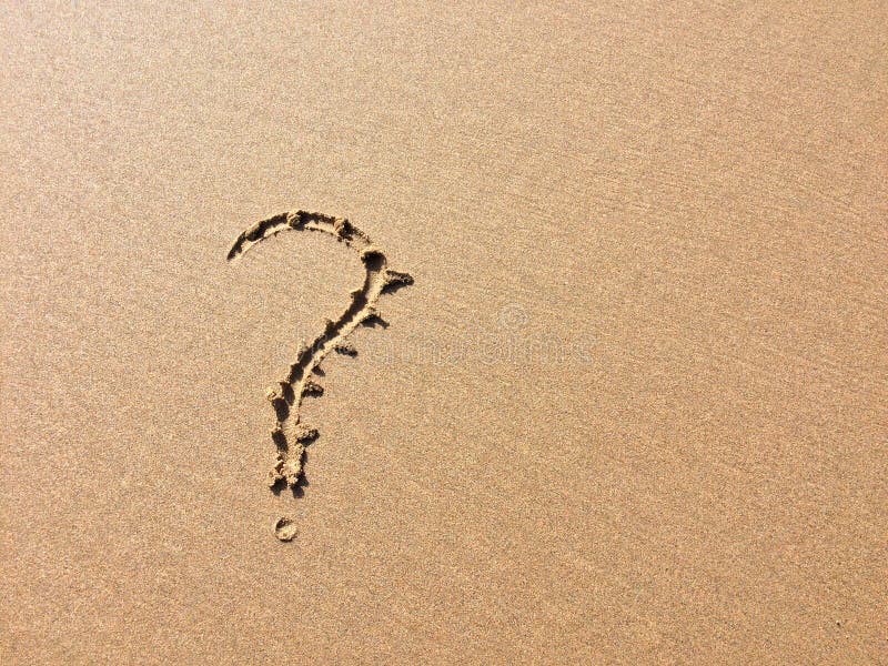 Question Mark Drawn in the Sand Stock Photo - Image of mark, drawing ...