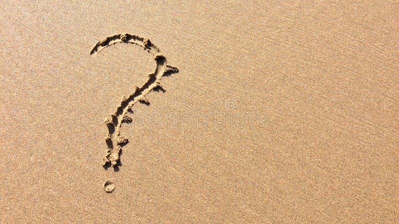 Question Mark Drawn in the Sand, Symbol of Mystery and Riddles Stock ...