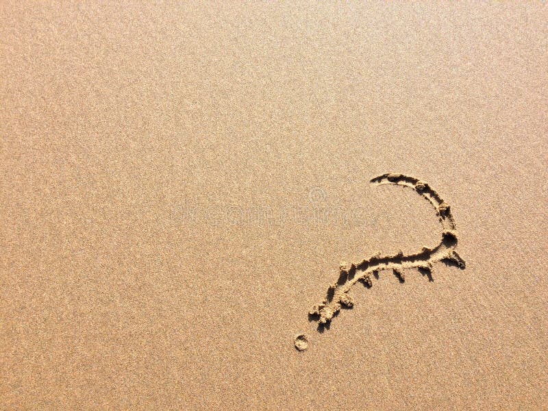 Question Mark Drawn in the Sand, Symbol of Mystery and Riddles Stock ...