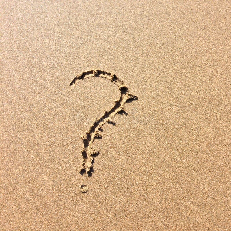 Question Mark Drawn in the Sand, Symbol of Mystery and Riddles Stock ...