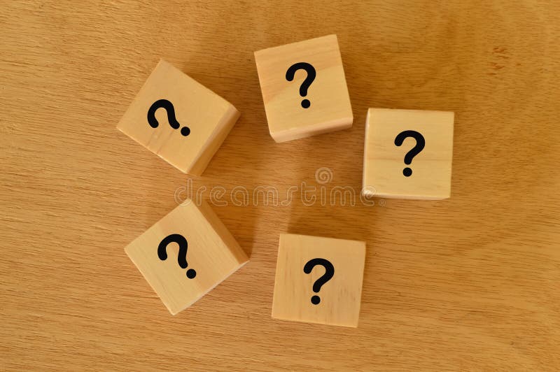 Question Mark Drawn on Wooden Blocks Stock Image - Image of element ...