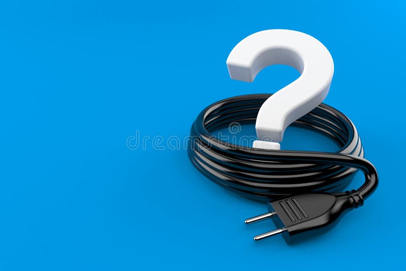 Question Mark with Electric Plug Stock Illustration - Illustration of ...