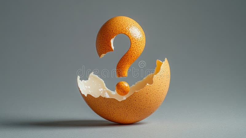 Question Mark Emerging from a Cracked Egg Shell. Stock Photo - Image of ...