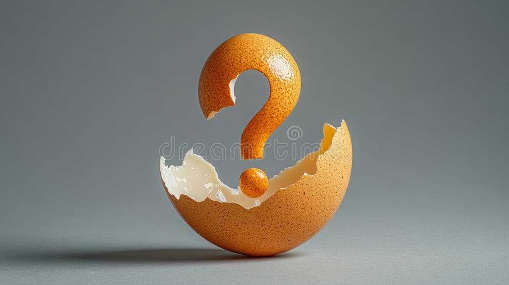 Question Mark Emerging from a Cracked Egg Shell. Stock Photo - Image of ...