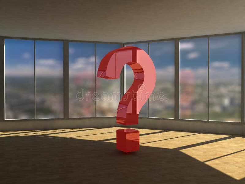 Question mark in empy room stock image. Image of sunny - 6684895