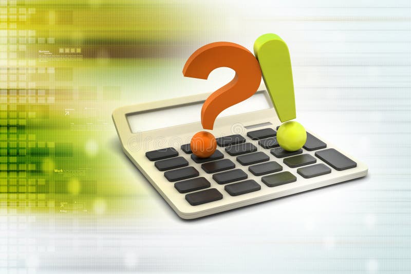 Calculator with Question Mark Stock Illustration - Illustration of ...