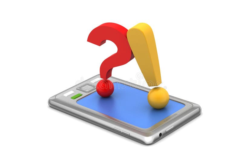 Question Mark with Exclamation Mark with Smart Phone Stock Illustration ...