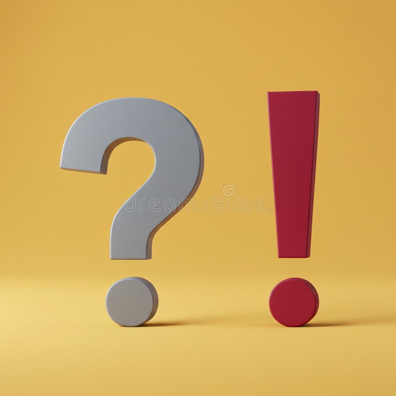 Question Mark and Exclamation Point 3D Render Stock Illustration ...