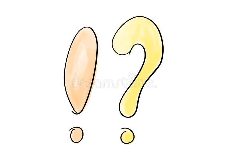 Question Mark and Exclamation Point Doodle Element. Vector Illustration ...