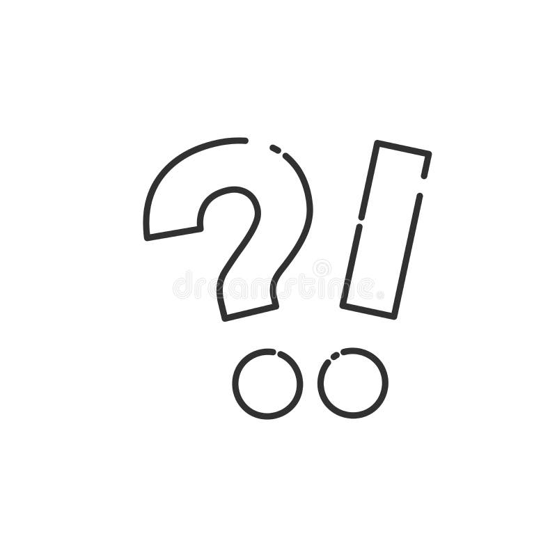 Question Mark and Exclamation Point Linear Icon. Stock Vector ...