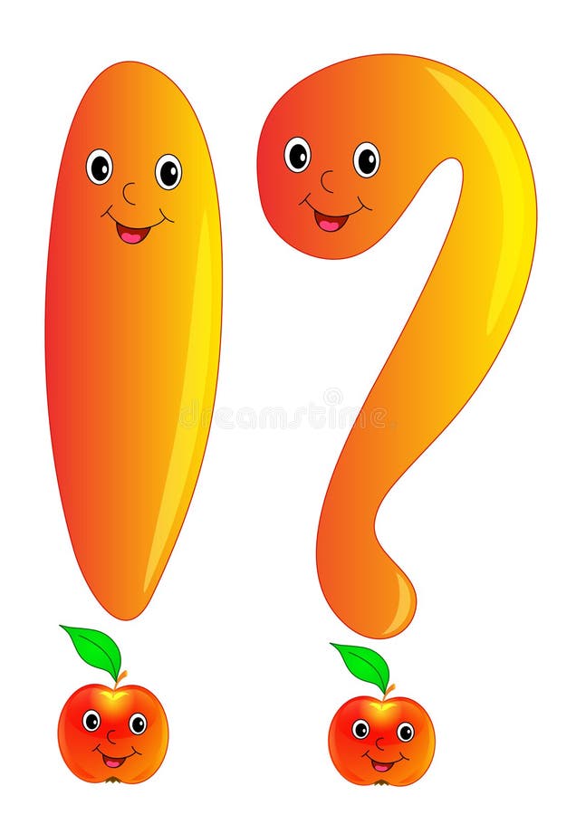 Question Mark and Exclamitory with Smile Stock Vector - Illustration of ...