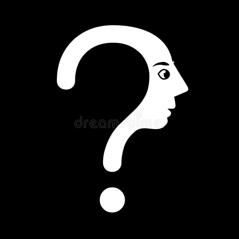 Question Mark with Face. Face Profile Silhouette Stock Vector ...