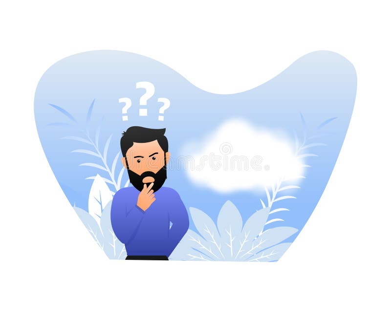 Question Mark on Face Represent about Person. Guess Flat Man Stock ...