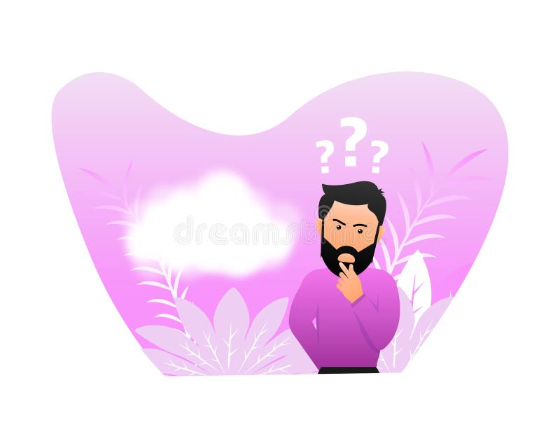 Question Mark on Face Represent about Person. Guess Flat Man Stock ...