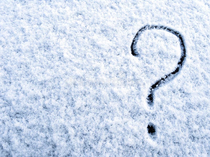 Question Mark on the First Fluffy Snow. Winter. Toned. Copy Space Stock ...