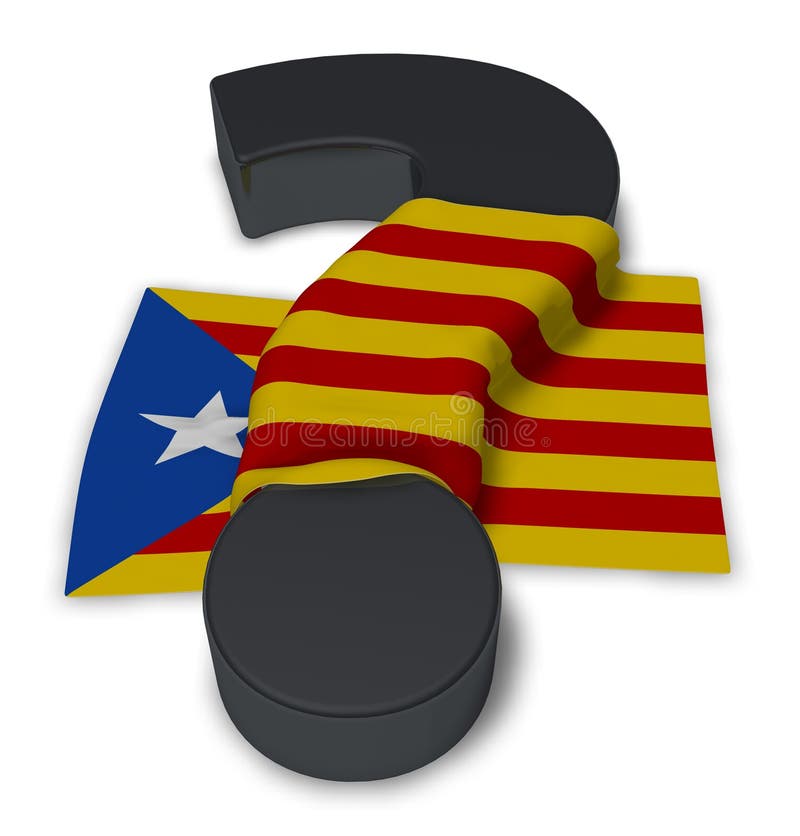 Question Mark and Flag of Catalonia Stock Illustration - Illustration ...