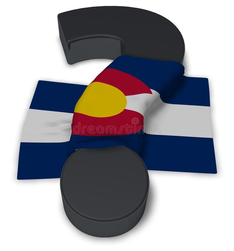 Question Mark and Flag of Colorado Stock Illustration - Illustration of ...