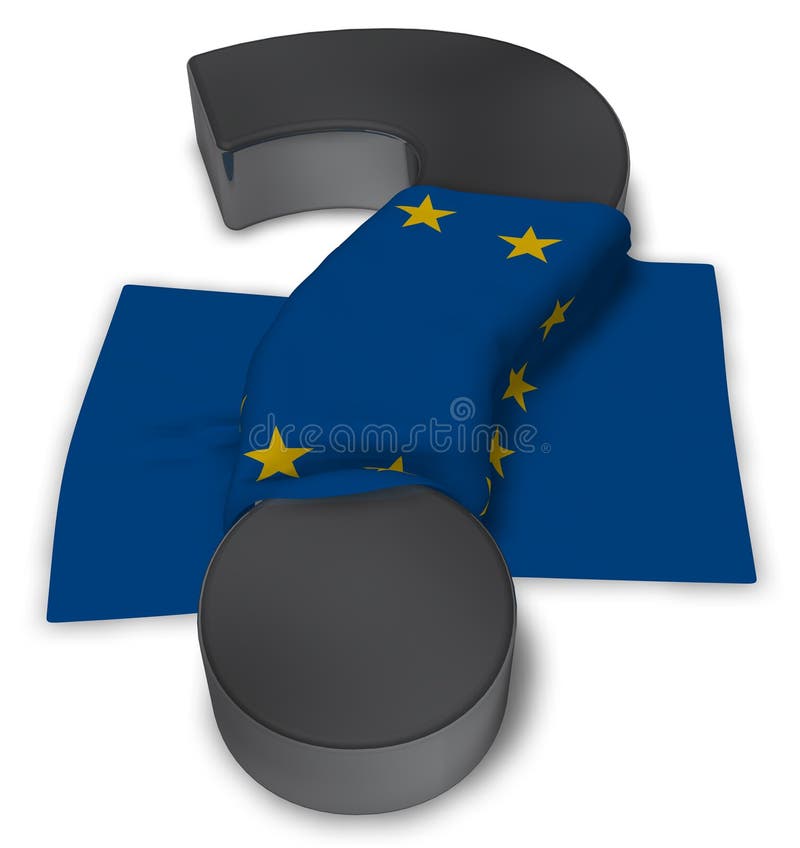 Question Mark and Flag of the European Union Stock Illustration ...