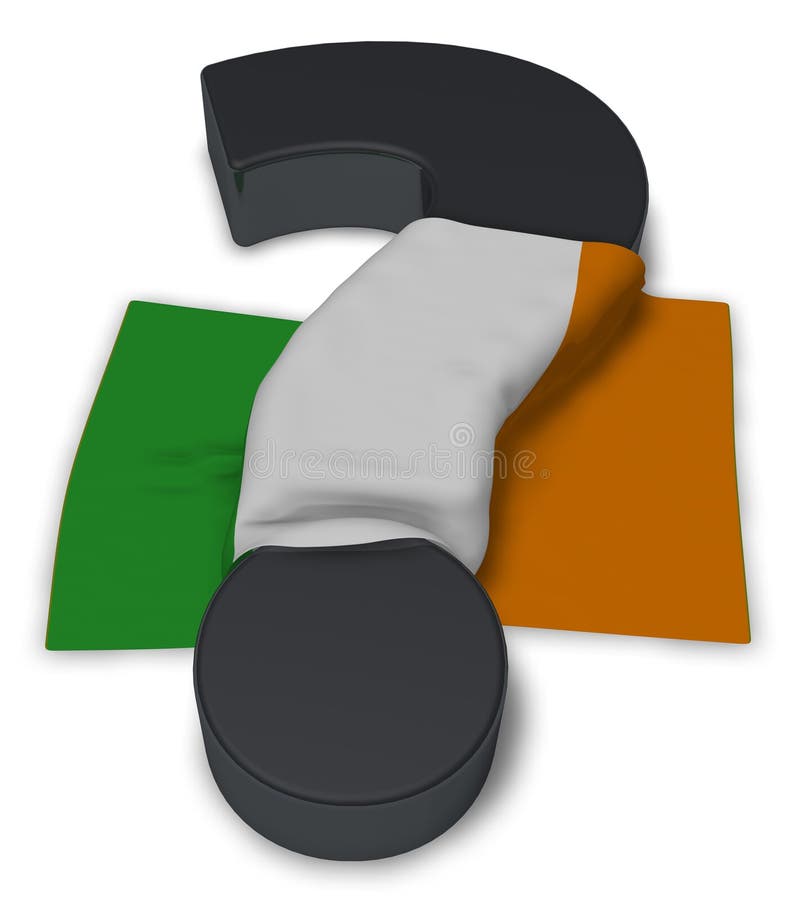 Question Mark and Flag of Ireland Stock Illustration - Illustration of ...