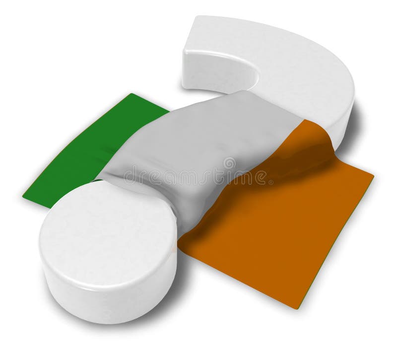 Question Mark and Flag of Ireland Stock Illustration - Illustration of ...