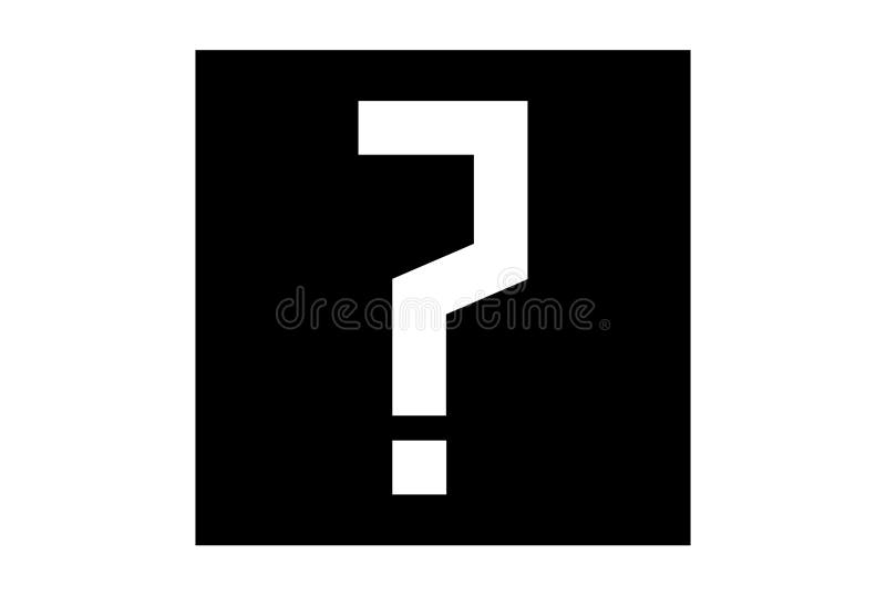 Question Mark Flat Icon Minimalistic Line Shape Symbol Black Sign ...