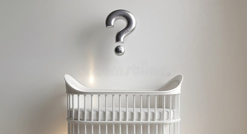 Question Mark Floating Above a Cradle Symbolizing the Unknown Future of ...