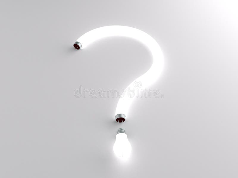 Question Mark Fluorescent Lamp Stock Photo - Image of business, idea ...
