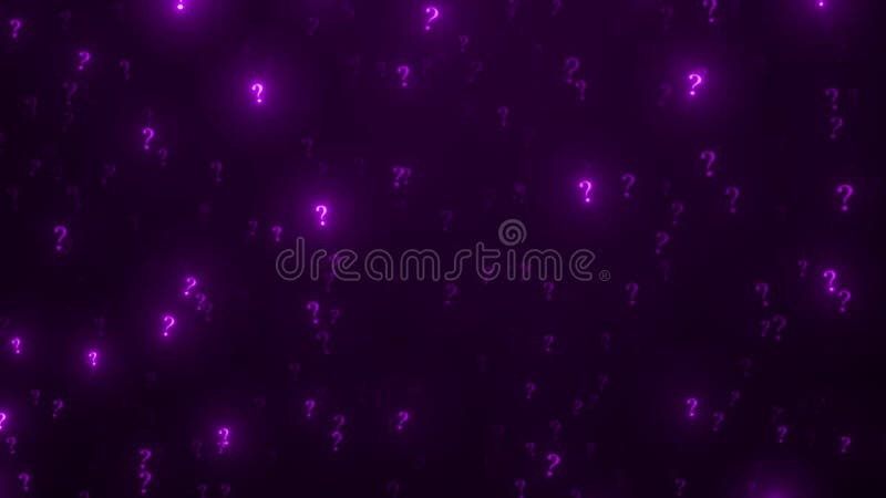 Question Mark Flying on Black Background. Animation of Glowing Question ...