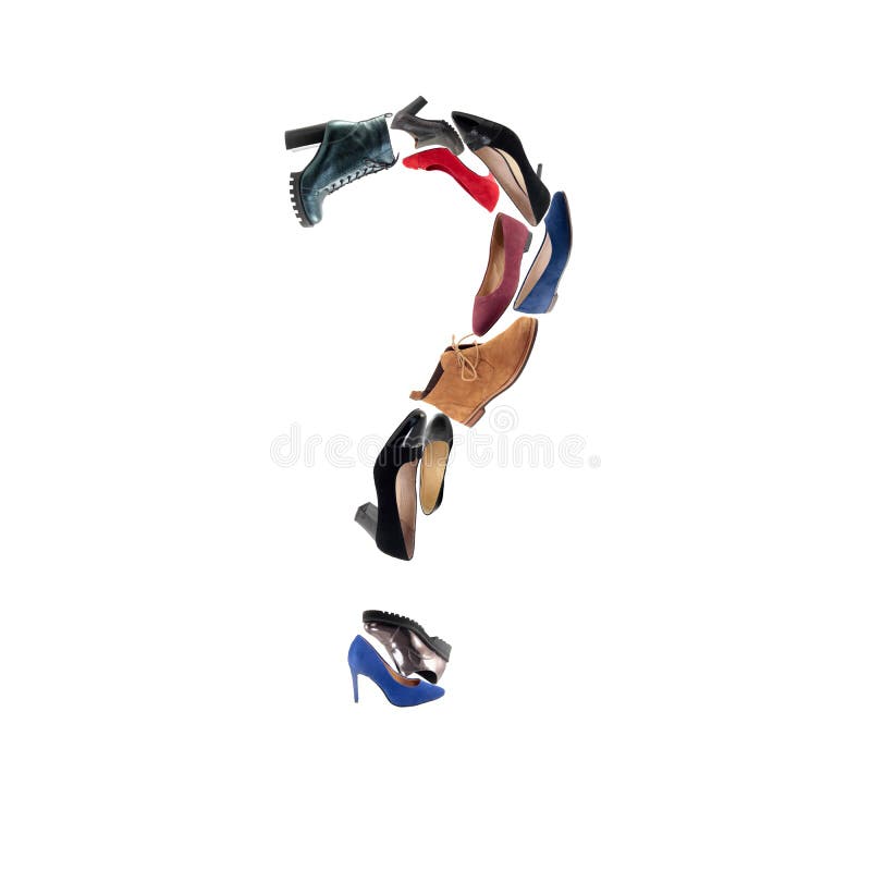 Question Mark Folded from Shoes. Stock Image - Image of concept, casual ...