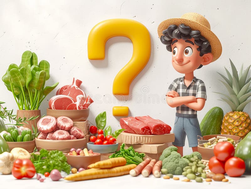 Question Mark among Food Products, Concept of Choosing Products Stock ...