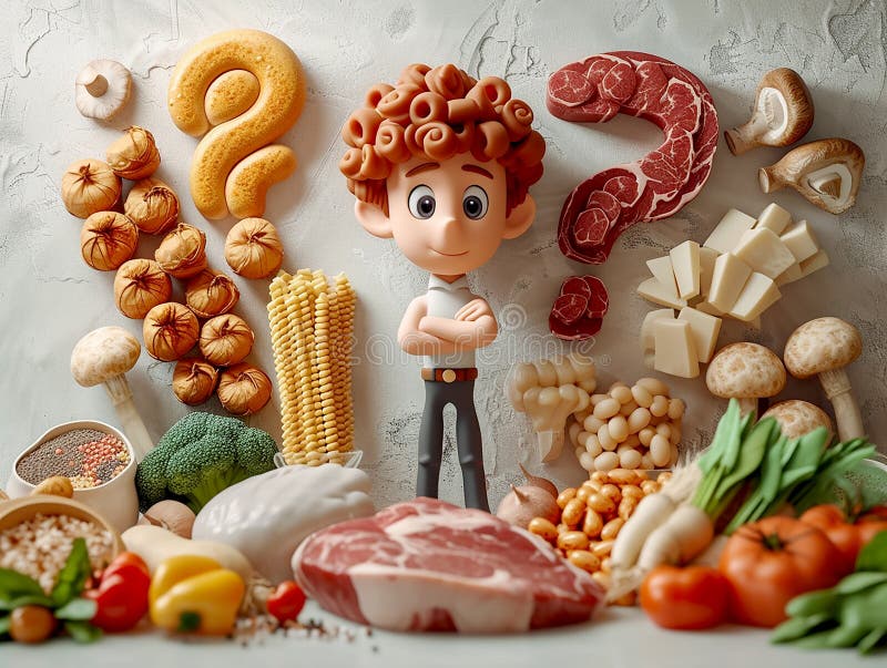 Question Mark among Food Products, Concept of Choosing Products Stock ...