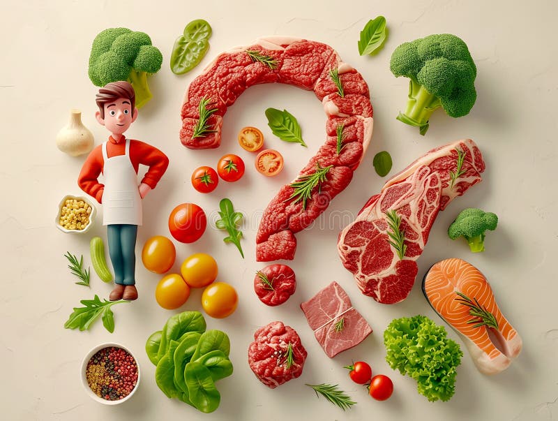 Question Mark among Food Products, Concept of Choosing Products Stock ...