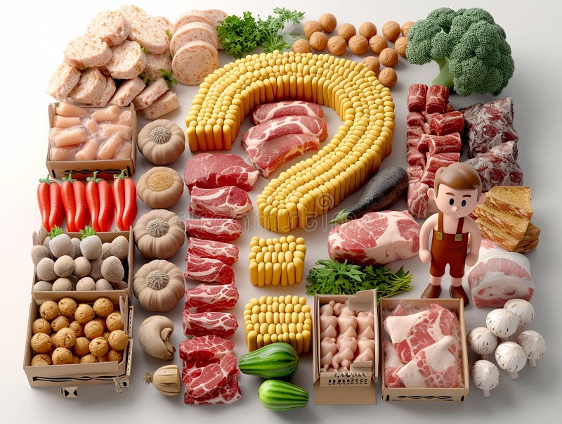 Question Mark among Food Products, Concept of Choosing Products Stock ...