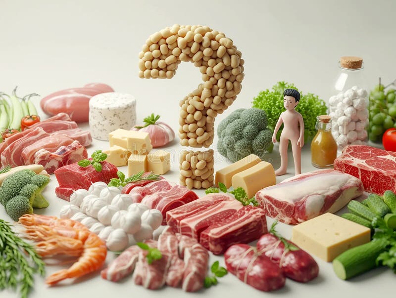 Question Mark among Food Products, Concept of Choosing Products Stock ...