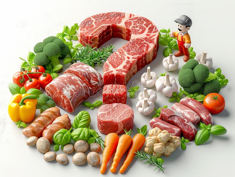 Question Mark among Food Products, Concept of Choosing Products Stock ...