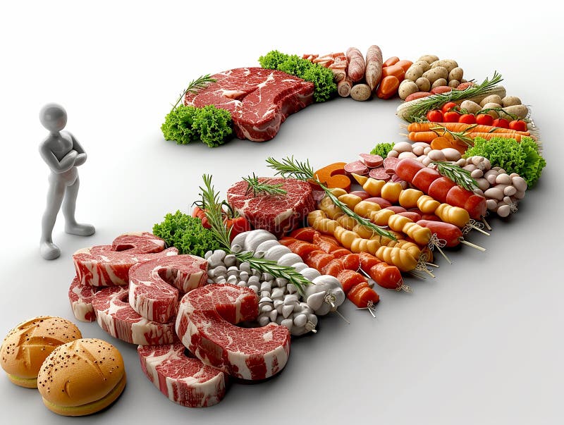 Question Mark among Food Products, Concept of Choosing Products Stock ...