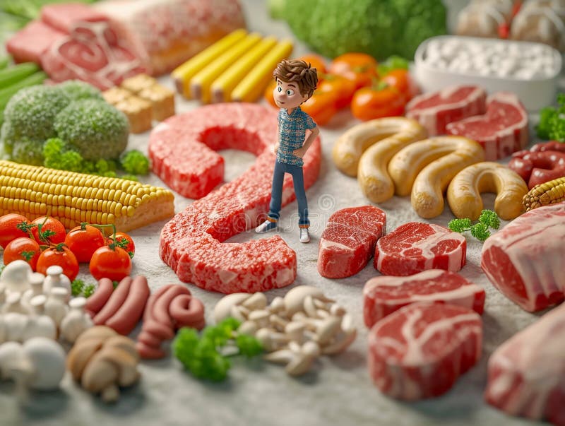 Question Mark among Food Products, Concept of Choosing Products Stock ...