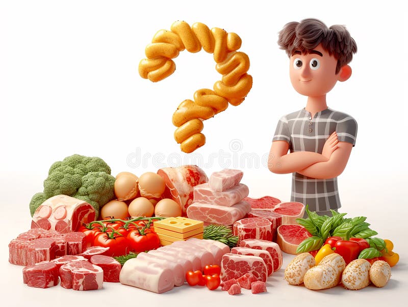 Question Mark among Food Products, Concept of Choosing Products Stock ...