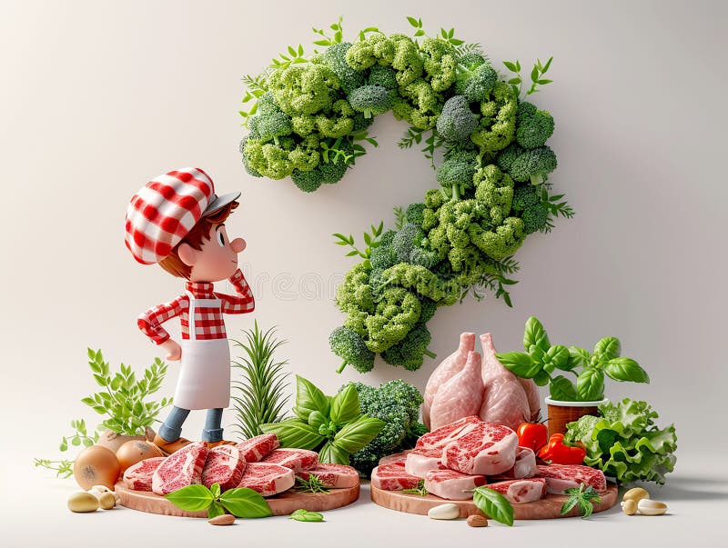 Question Mark among Food Products, Concept of Choosing Products Stock ...