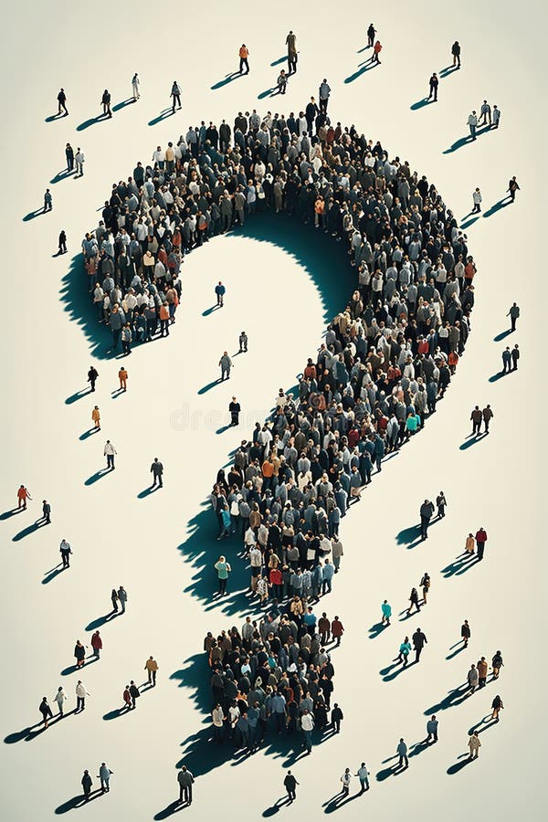Question Mark Formed by Crowd of People. Stock Illustration ...
