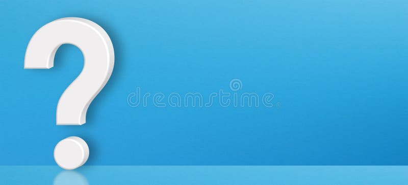 Question Mark in Front of a Blue Color Wall Background Stock Photo ...