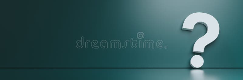 Question Mark in Front of a Dark Green Color Wall Background. Business ...
