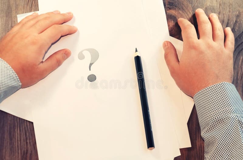 Question Mark in Front of a Man. the Concept of a Decision or Choice ...