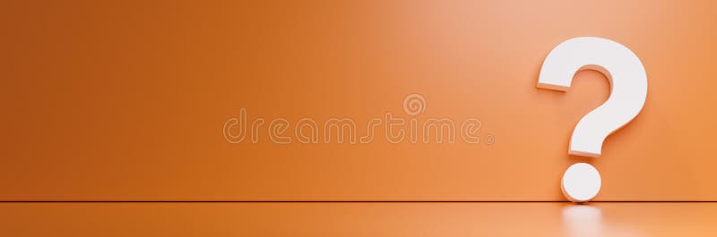 Question Mark in Front of a Orange Color Wall Background. Business ...