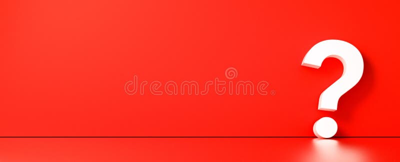 Question Mark in Front of a Red Color Wall Background. Business Support ...