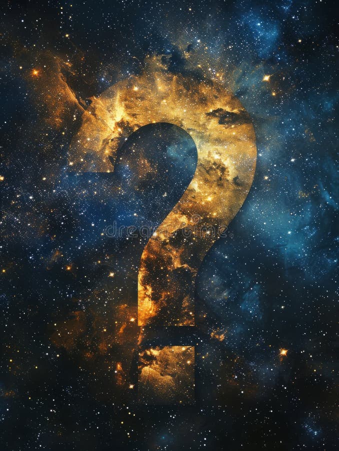 Question Mark in a Galaxy Background with Stars and Nebulae. Stock ...