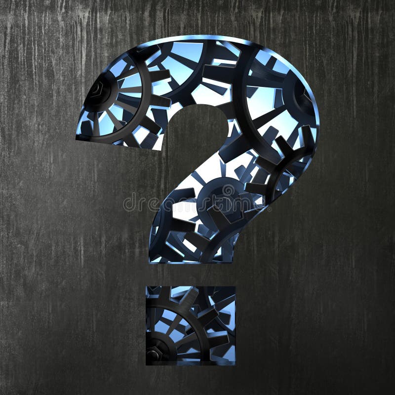 Question mark from gears stock illustration. Illustration of machine ...